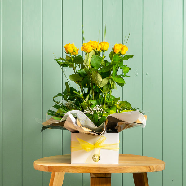 I love you - Yellow Rose Box Arrangement – Renatos Florist